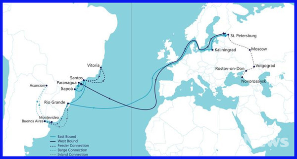 북스시핑, 러시아-남미항로 서비스
